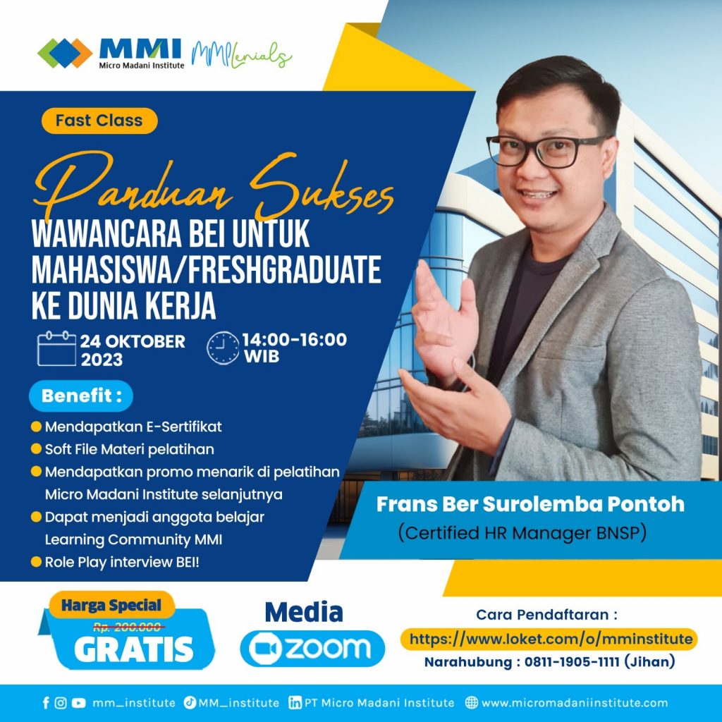 Event Training MMI – Micro Madani Institute
